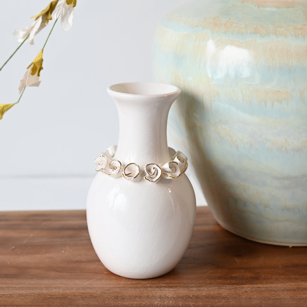Floral Bud Vase White | TheMississippiGiftCompany.com
