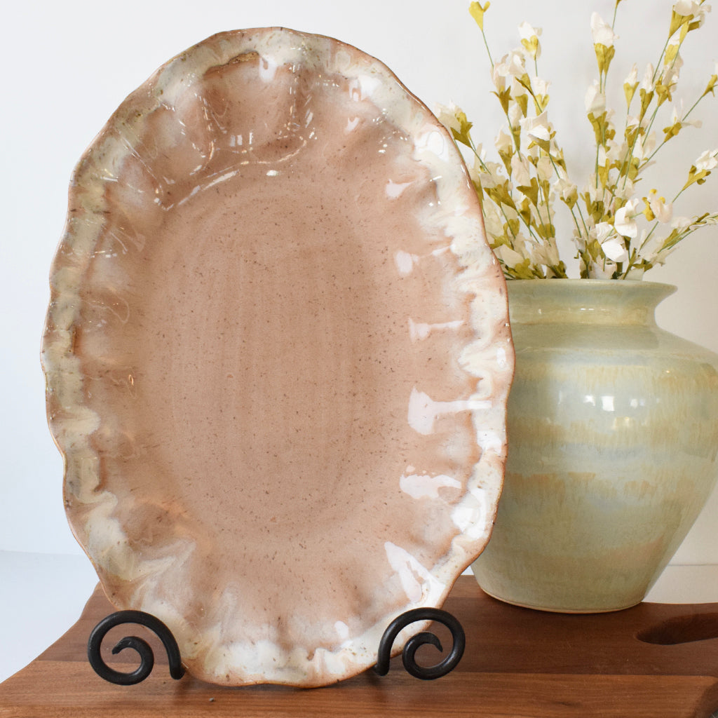 Fluttered Oval Platter Primrose | Mississippi made product handcrafted ...