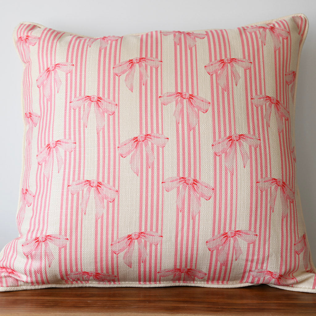 Pink Bow Pattern Oversized Square Pillow | Mississippi made product ...