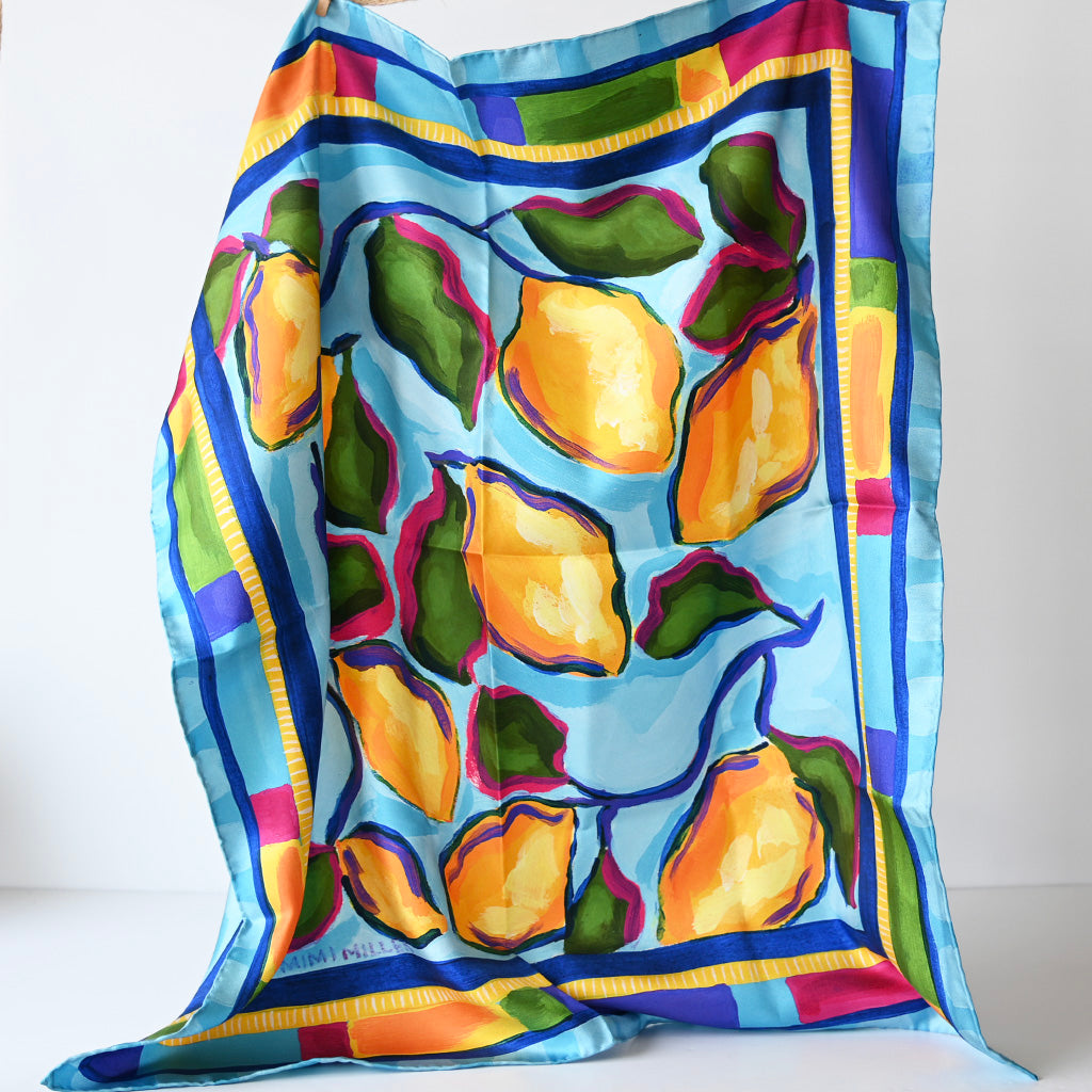 Large Lemon Silk Scarf | Mississippi made product handcrafted by local ...