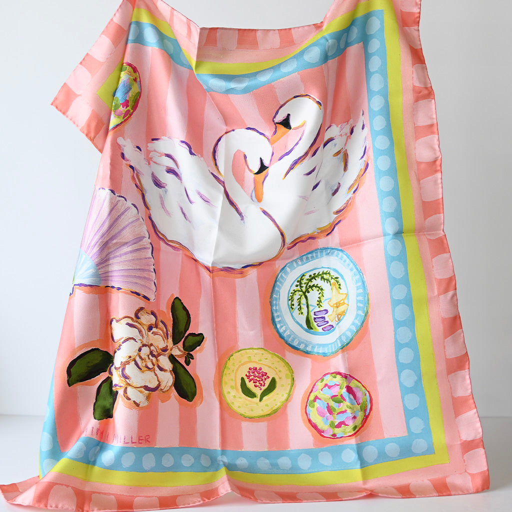 Large Swan Silk Scarf | Mississippi made product handcrafted by local ...